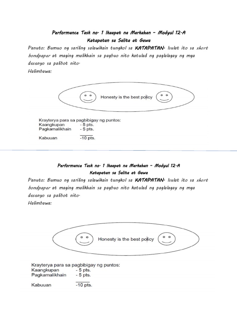 Performance Task No. 1 | PDF Performance Task No. 1 | PDF