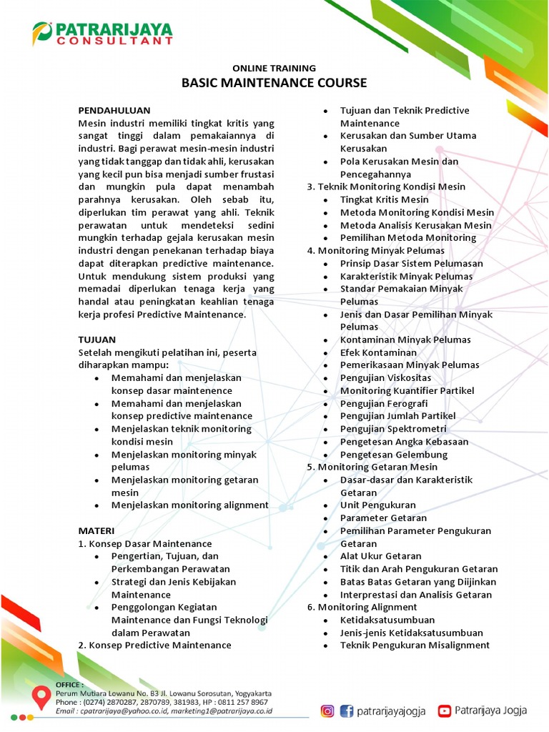 Basic Maintenance Course Overview | PDF | Technology & Engineering