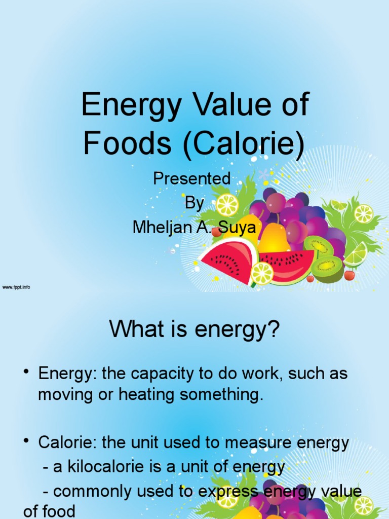 Energy Value of Food | PDF