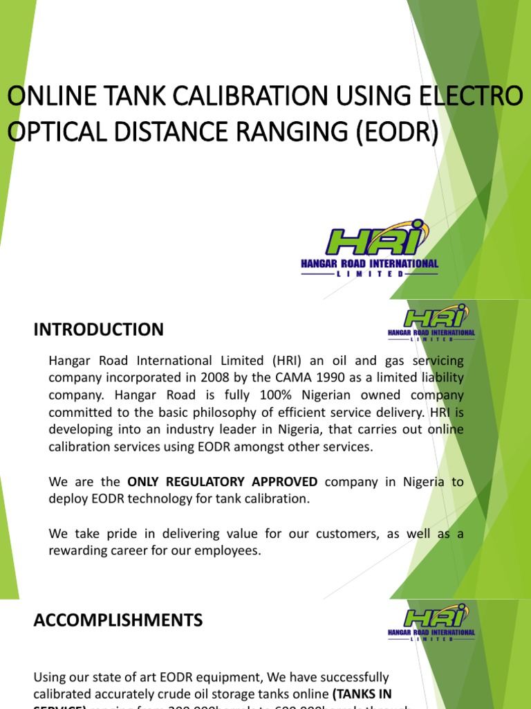 HRI EODR ONLINE TANK CALIBRATION 2022 New | PDF