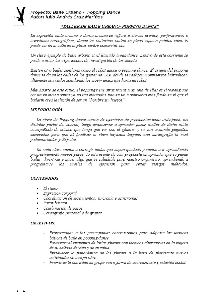 PROYECTO Popping Dance | PDF | Bailes | Ocio