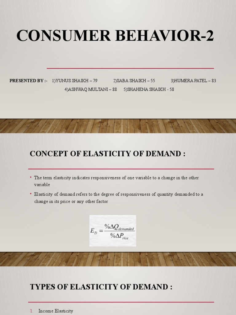 Consumer Behavior 2 Pdf Demand Price Elasticity Of Demand