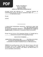 Sample Brgy Resolution | PDF | Devolution | Local Government