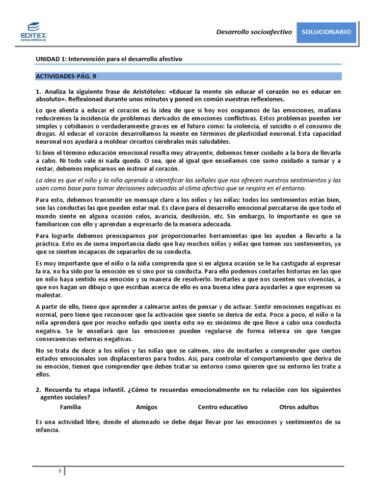 Solucionario DSA Muestra UD1 PDF | PDF | Las emociones | Teoría de apego