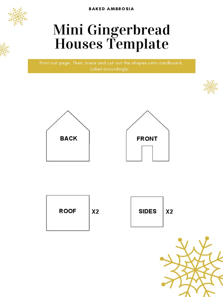 Mini Gingerbread Houses Template Baked Ambrosia | PDF