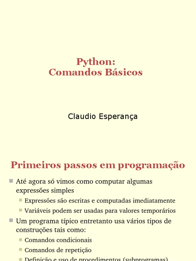 Program An Do em Python - Comandos Basicos | PDF | Python (Linguagem de ...