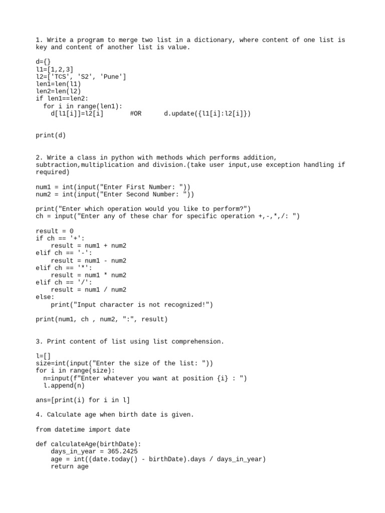 Python Questions With Solutions | PDF | Numbers | Output (Economics)