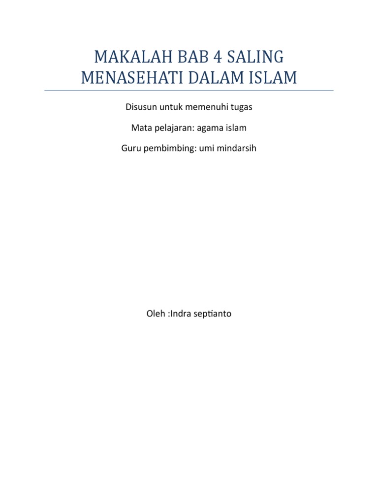 Pentingnya Saling Menasehati dalam Islam | PDF | Agama & Spiritualitas