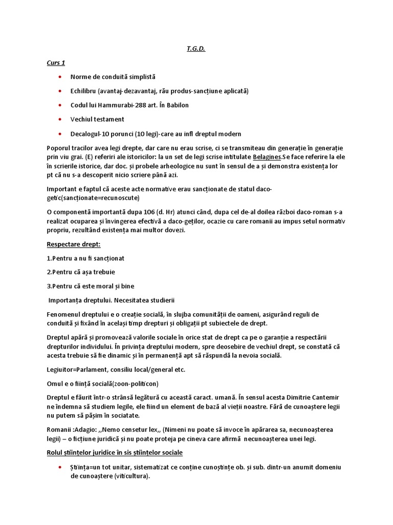 Curs Teoria Generala A Dreptului | PDF