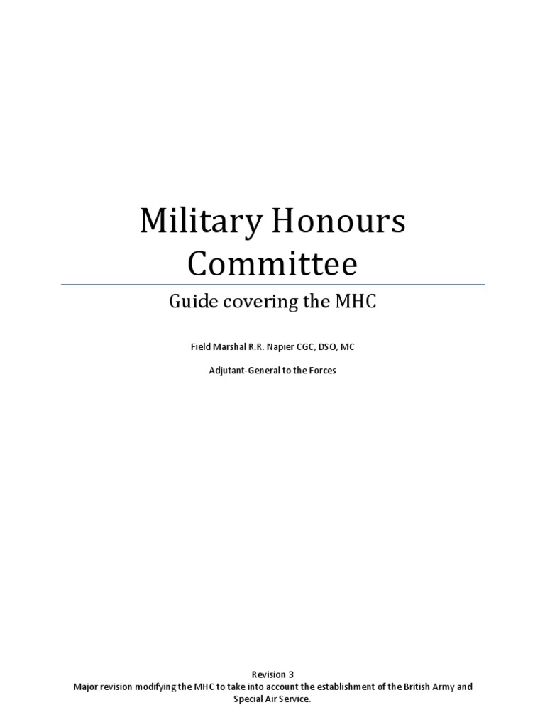 Military Honours Committee 3 | PDF | Victoria Cross | Staff (Military)
