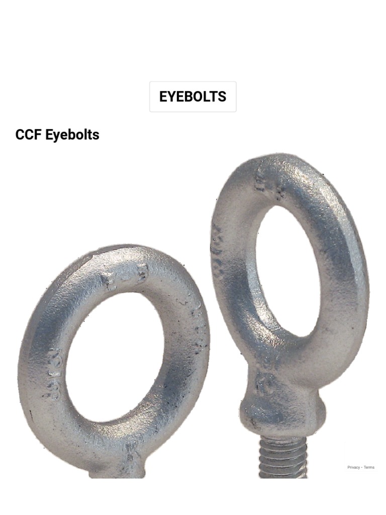 Eye Bolts and Eye Bolt Sizes From Cleveland City Forge | PDF