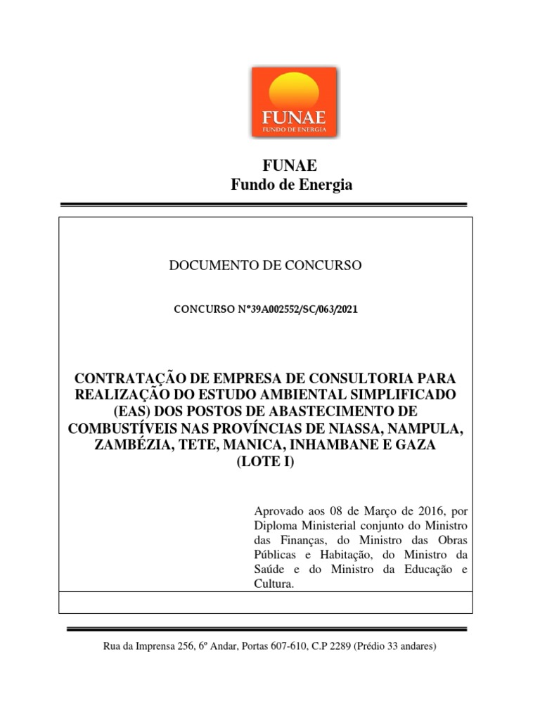 2022 02 22 Documento de Concurso Lote 1 - EAS | PDF