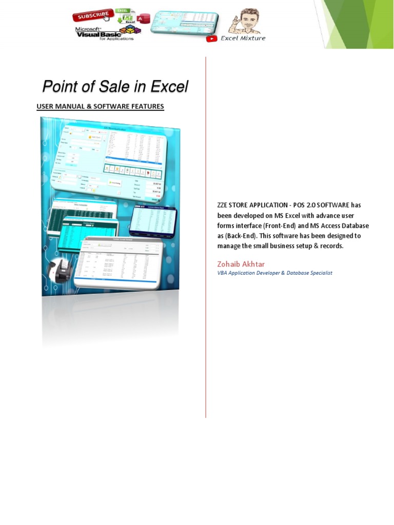 Point of Sale in Excel: User Manual & Software Features | PDF | Point ...