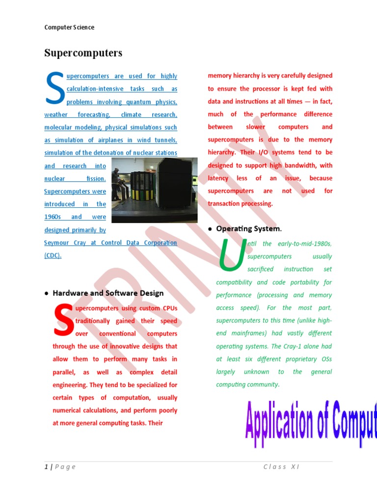 Supercomputers: Operating System | PDF | Supercomputer | Liquid Crystal Display