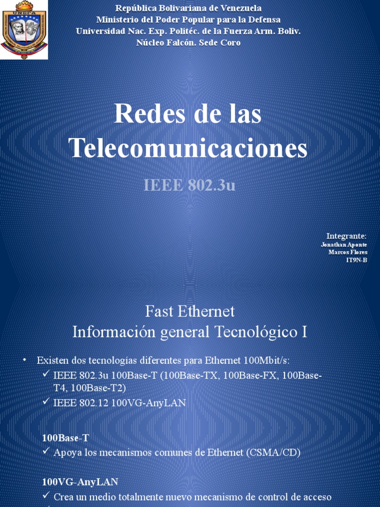 IEEE 802.3u | PDF | Ethernet | Protocolos de comunicaciones