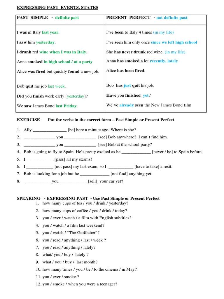 ENGLISH FILE INTER PLUS 3RD UNIT 5 P. 45 Present Perfect Vs Other ...