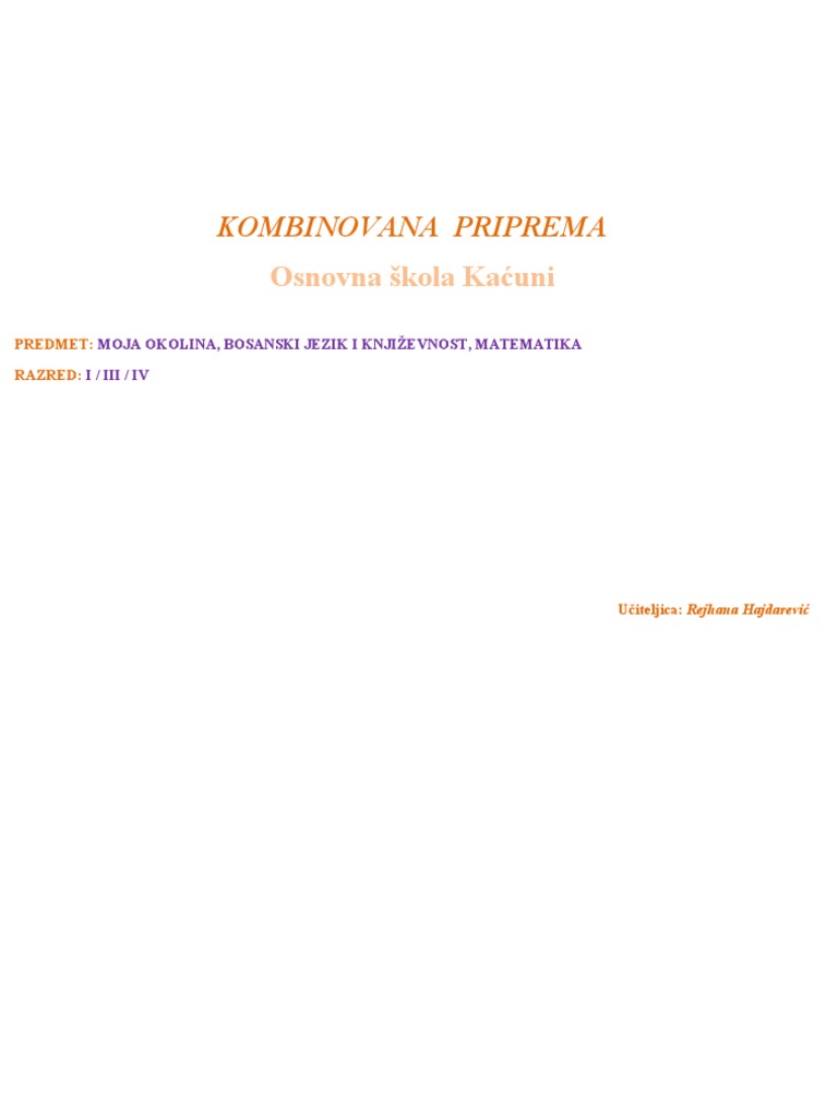 Online Nastava II Čas - Kombinacija | PDF