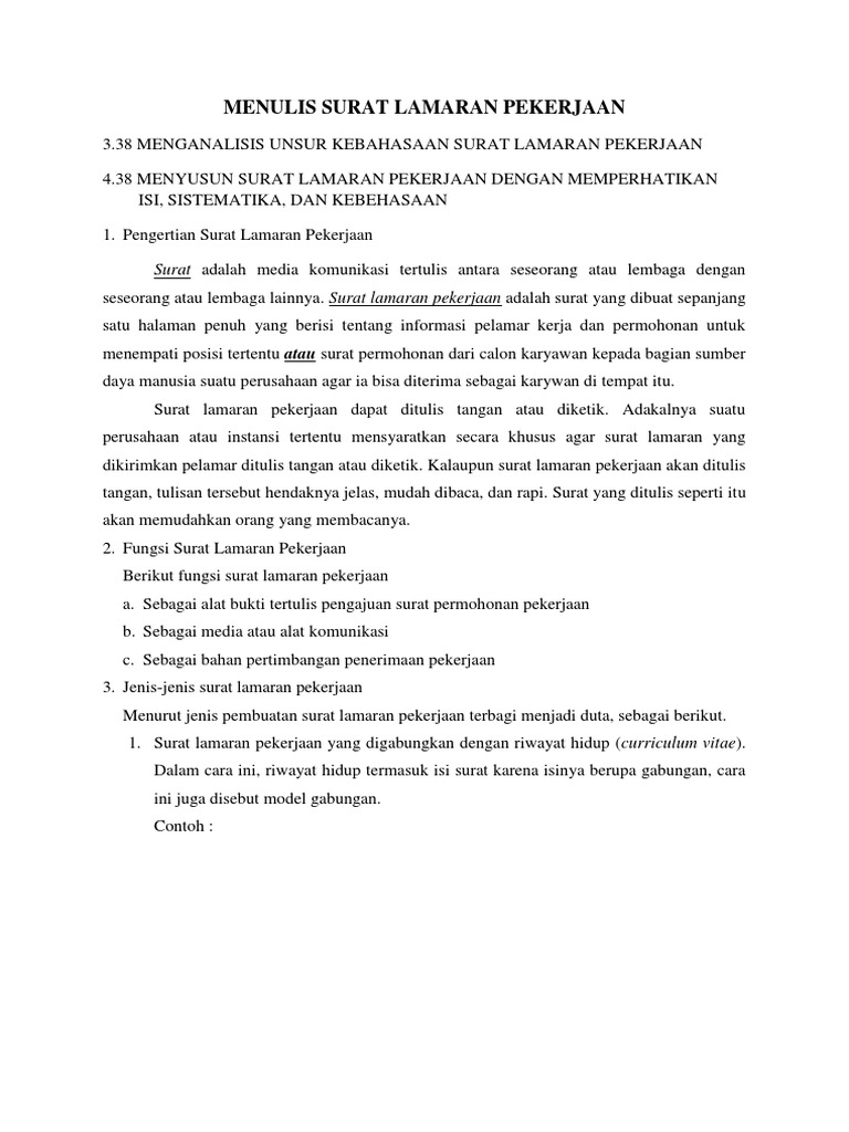 Menulis Surat Lamaran Pekerjaan Ok | PDF