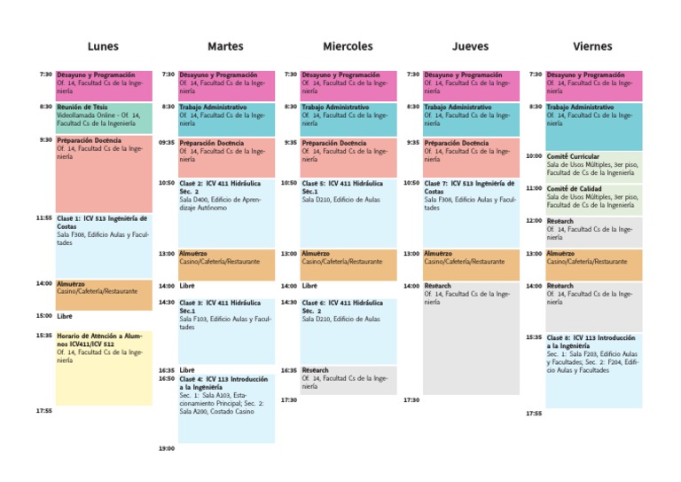 Timetable MQ UCM | PDF