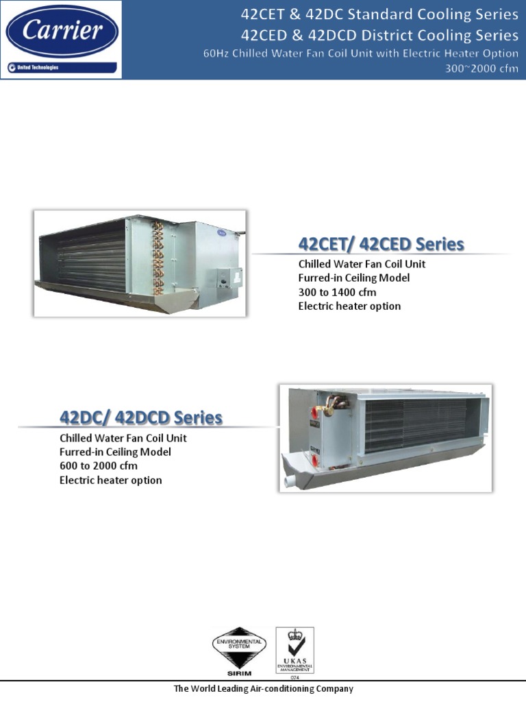 Carrier 42 Series Fan Coil Units Guide | PDF