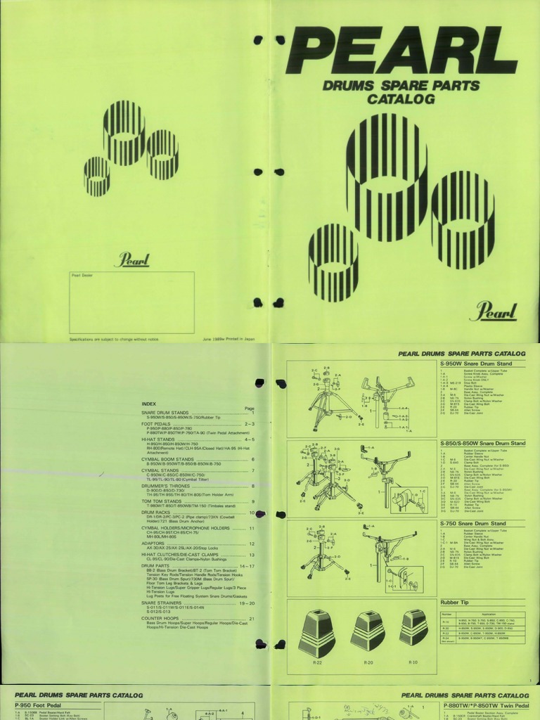 Pearl - 1989 Spare Parts Catalog | PDF