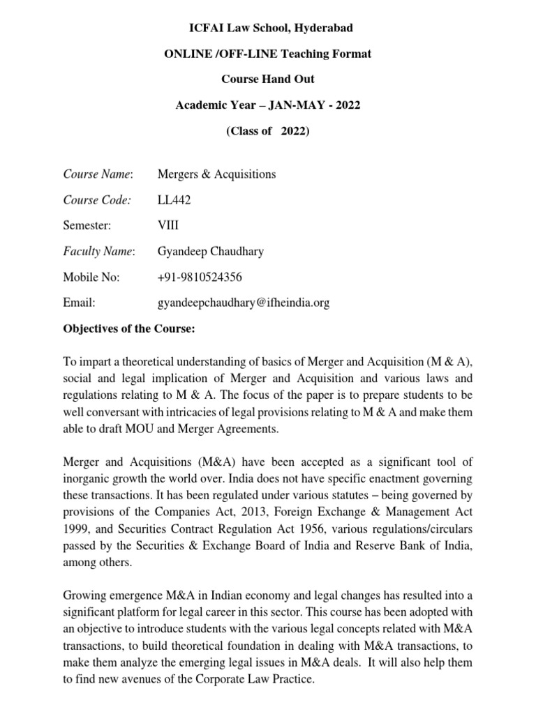 Course Handout | PDF