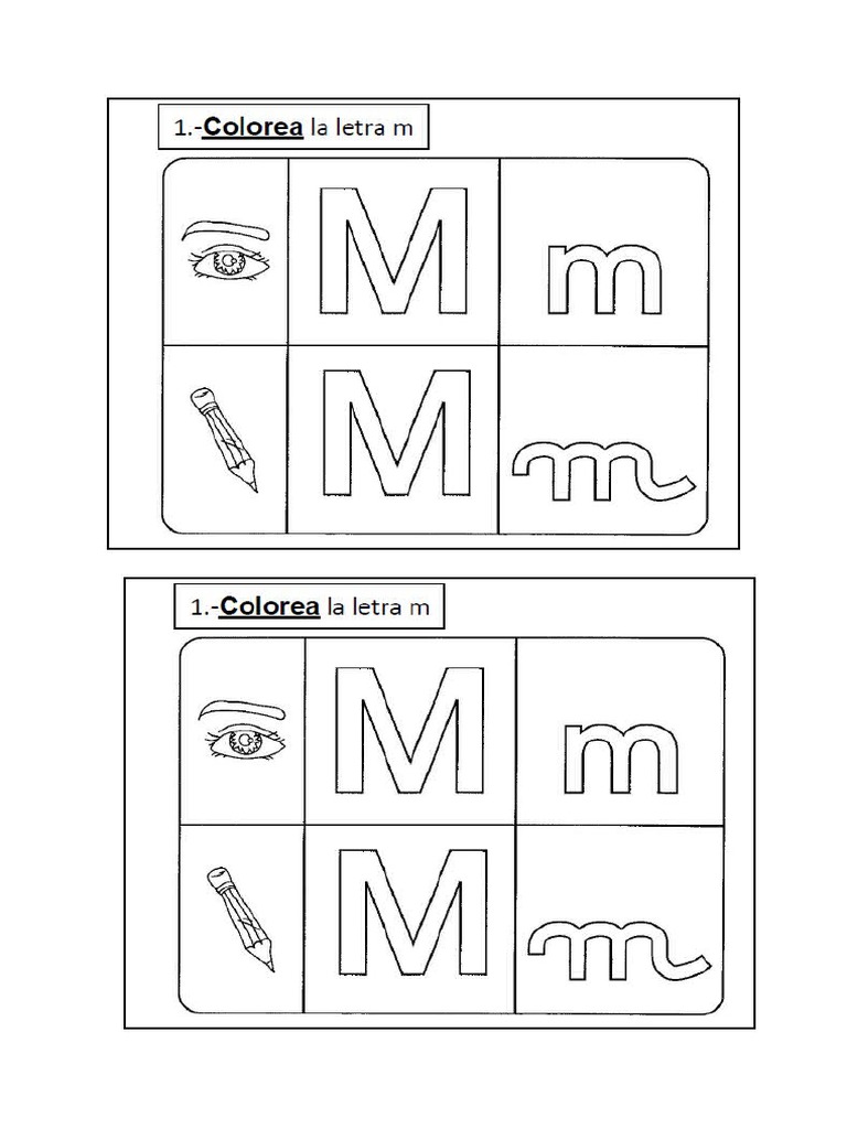 Letra M Imprenta Manuscrita | PDF