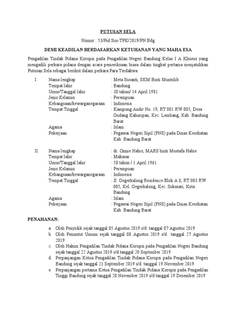 Putusan Sela | PDF | Hukum