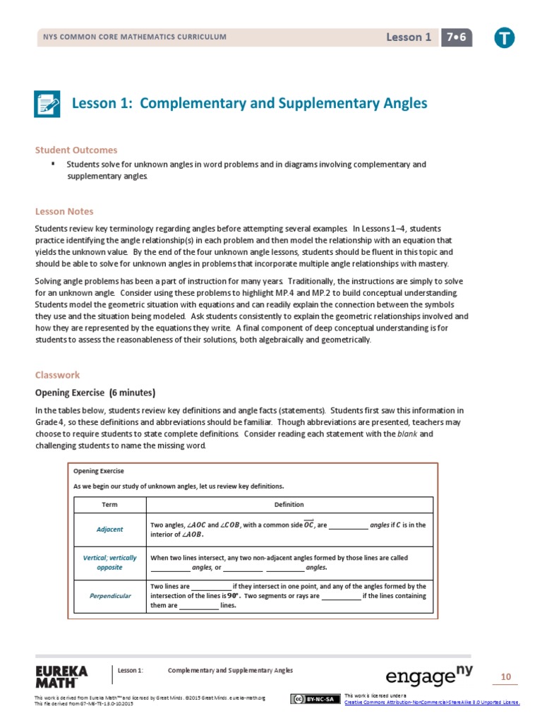 Math g7 m6 Topic A Lesson 1 Teacher | PDF