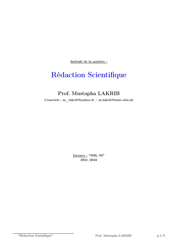 Redction Scientifique-Part1 | PDF | Mise en page | Informatique
