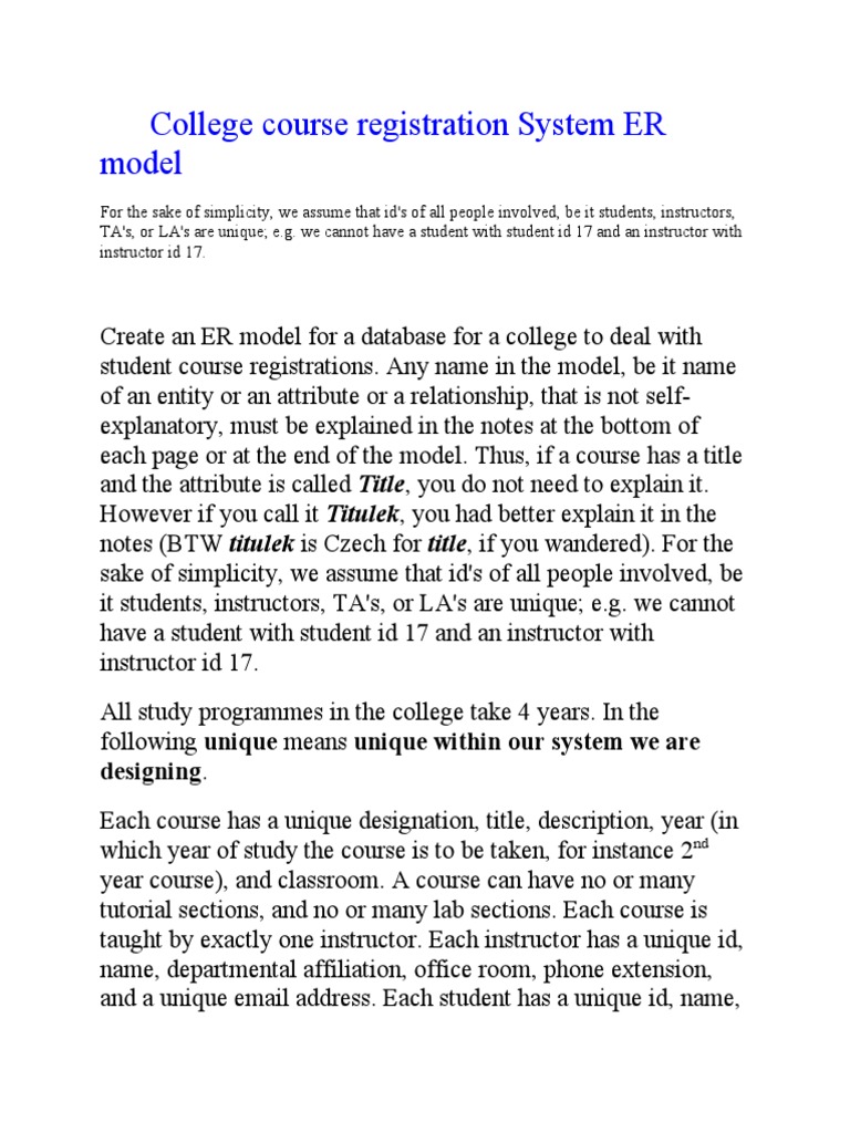 Cource Registration System | PDF | Relational Model | Databases