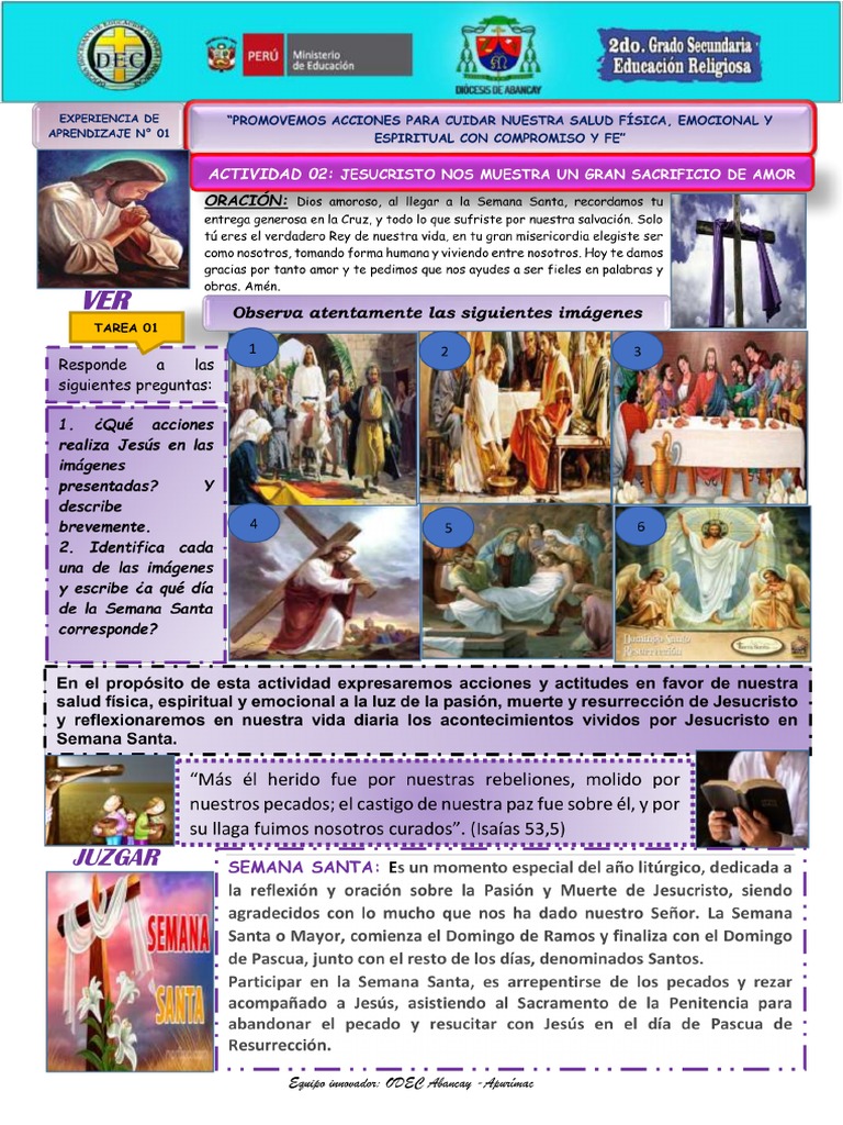 2° Actividad Sem 02 Semana Santa | PDF