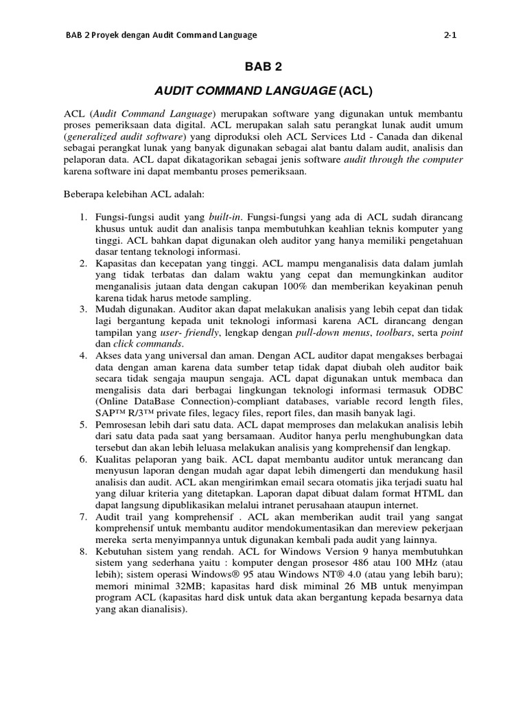 Bab 2 Memulai Acl Dan Membuat Proyek 1 Pdf