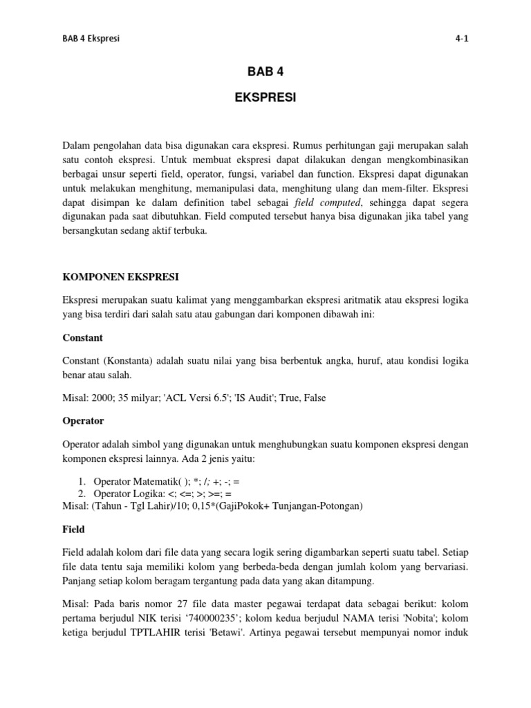 Bab 4-Ekspresi | PDF