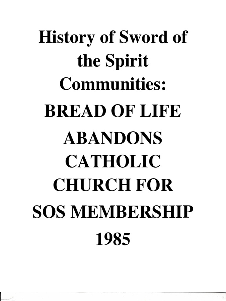 History of SOS Communities: BREAD OF LIFE 1985 | Download Free PDF ...