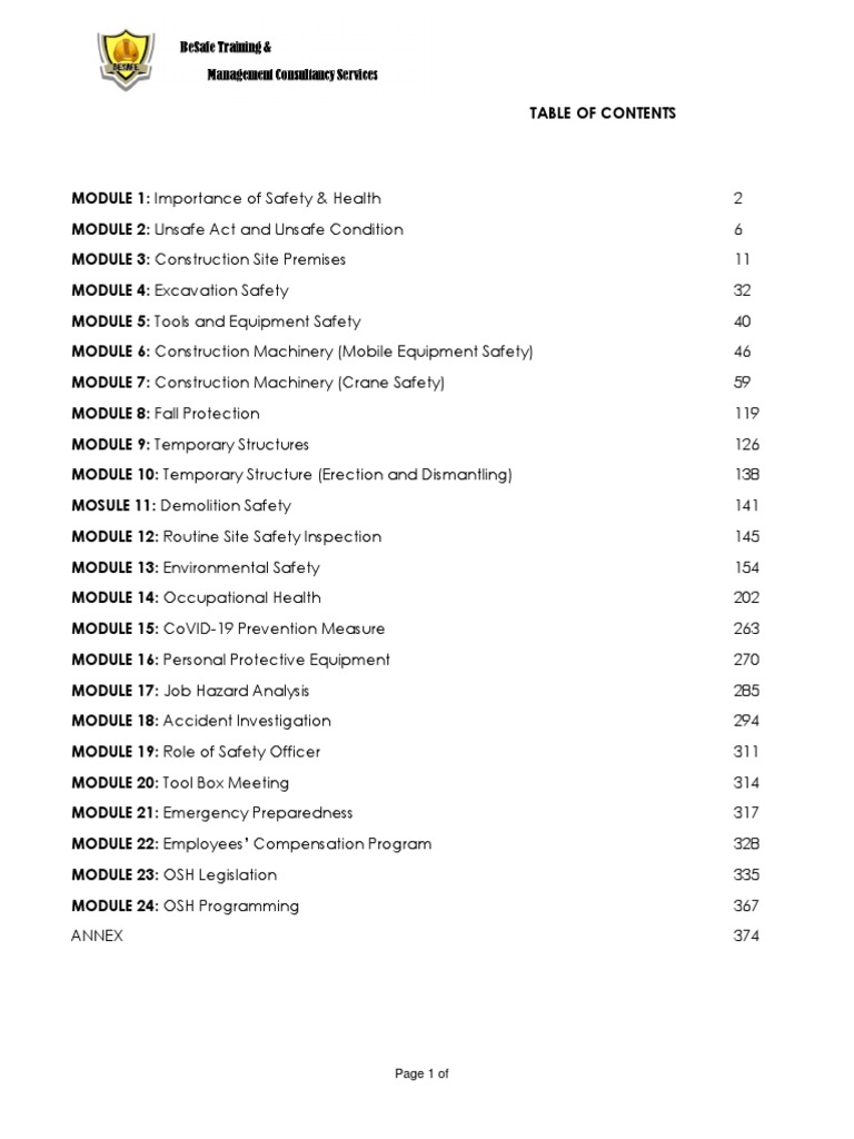 BeSafe COSH Module | PDF | Occupational Safety And Health | Combustion