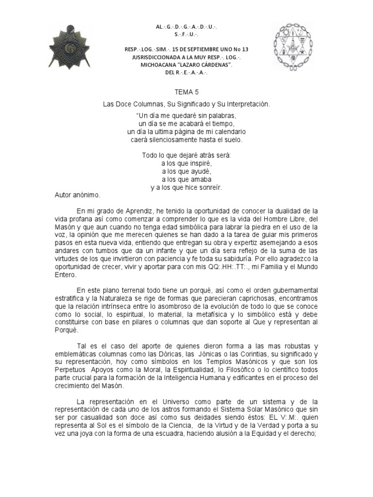 Las Doce Columnas: Significado e Interpretación | PDF | Planetas