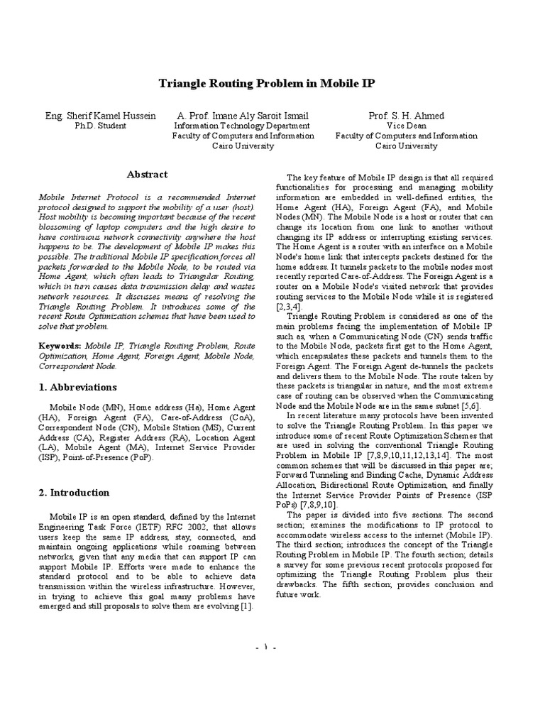 Triangular Routing Problem | PDF