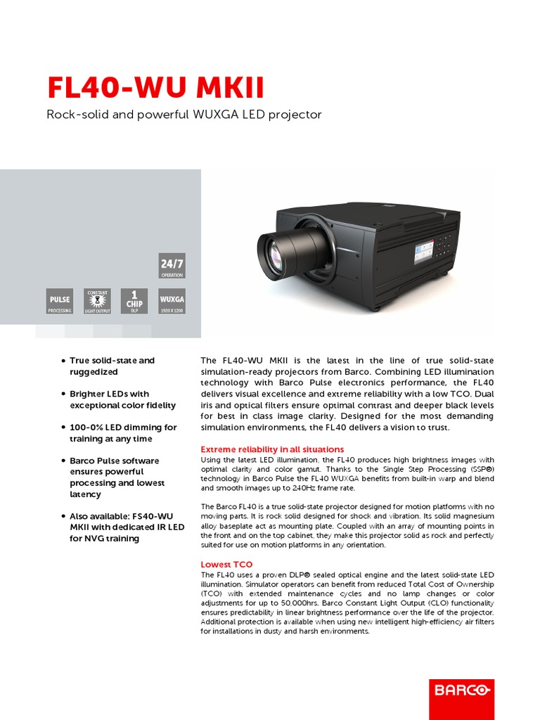 3D Display - PROJECTOR - BARCO LED FL40 | PDF | Light Emitting Diode ...