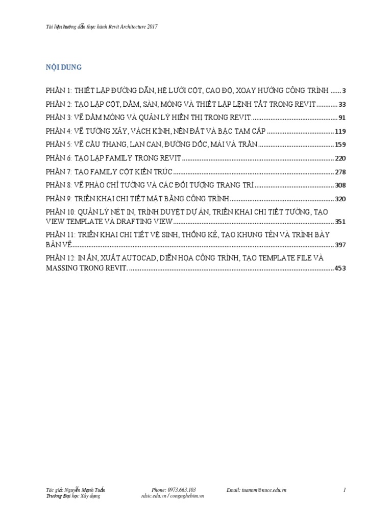 Tai Lieu Tu Hoc Revit Architecture-Dhxd | PDF