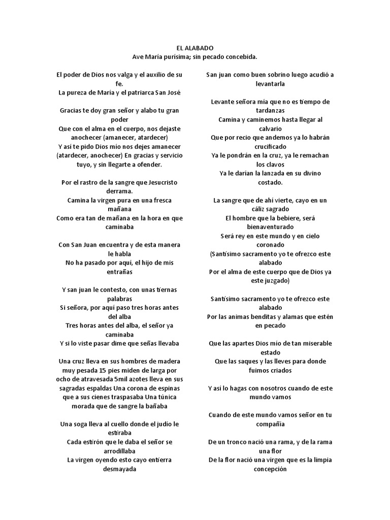 El Alabado | PDF | María, madre de Jesús | eucaristía