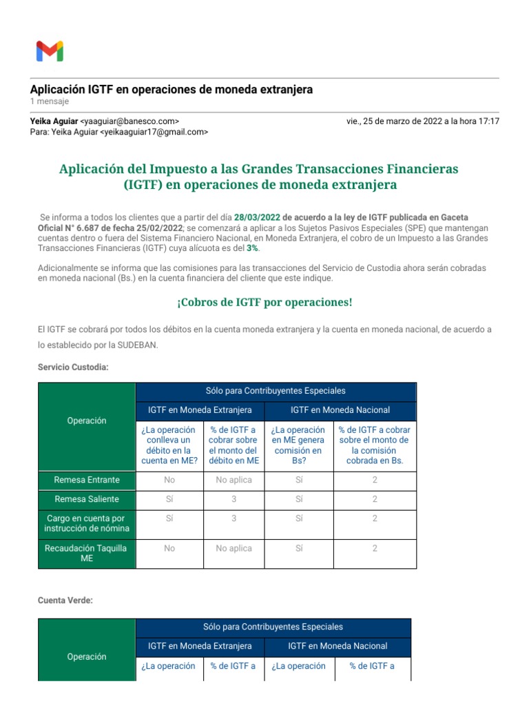 IGTF en Operaciones de Moneda Extranjera | PDF | Tarjeta de débito | Moneda