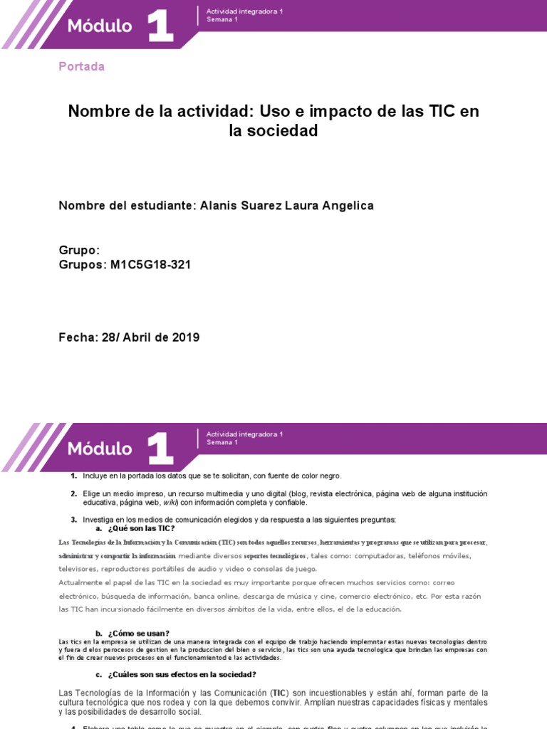 Uso e Impacto de las TIC en la Sociedad | PDF | Tecnología de ...