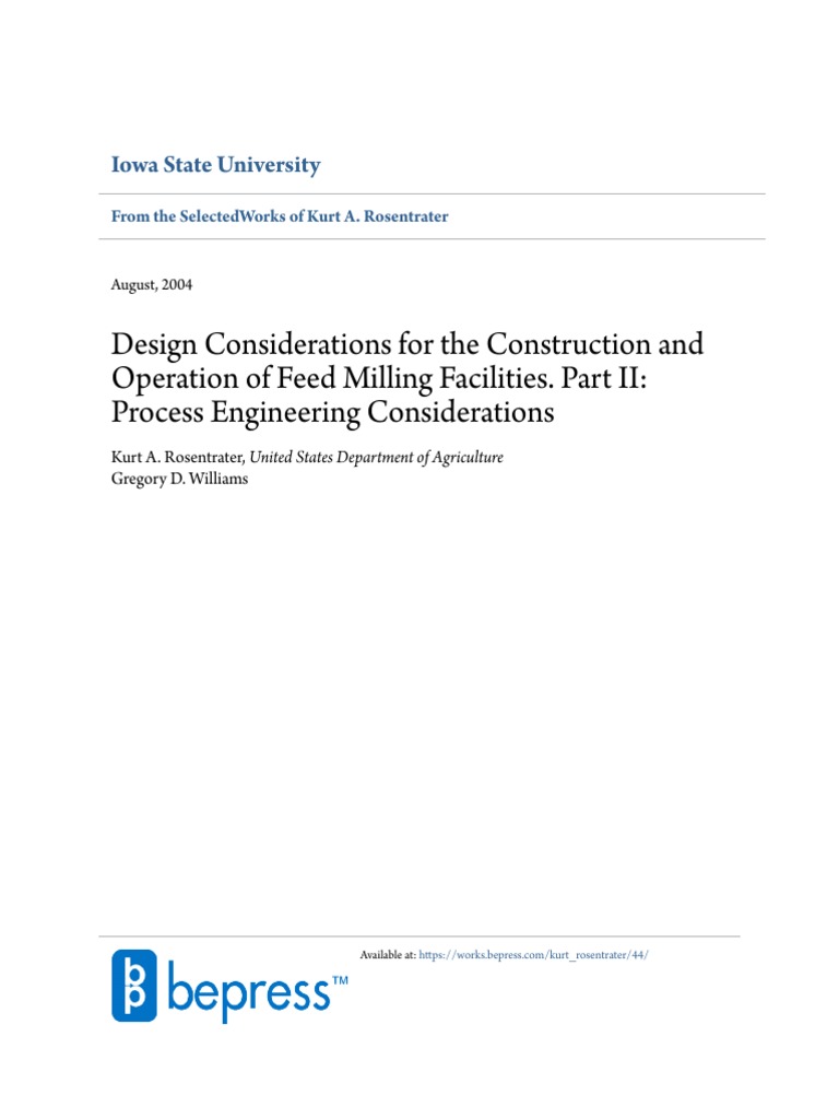 Design Considerations For The Construction and Operation of Feed ...