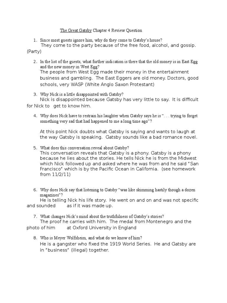 Chapter 4 Insights on Gatsby's World | PDF | The Great Gatsby