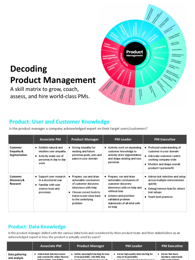 Product Manager Skills Matrix Guide | PDF | Agile Software Development ...