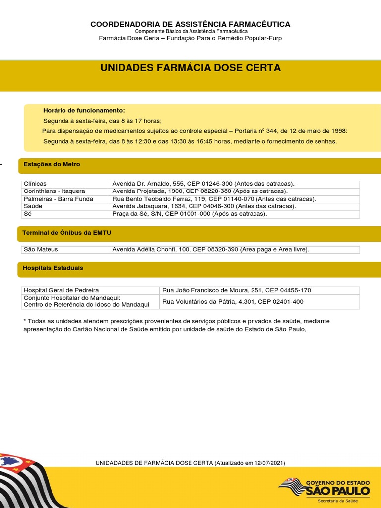 Unidades de Farmacia Dose Certa v5 | PDF