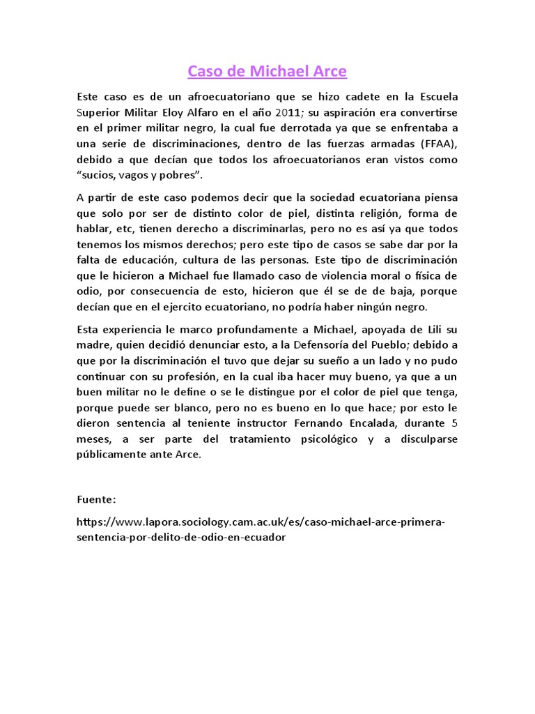 Caso de Michael Arce | PDF