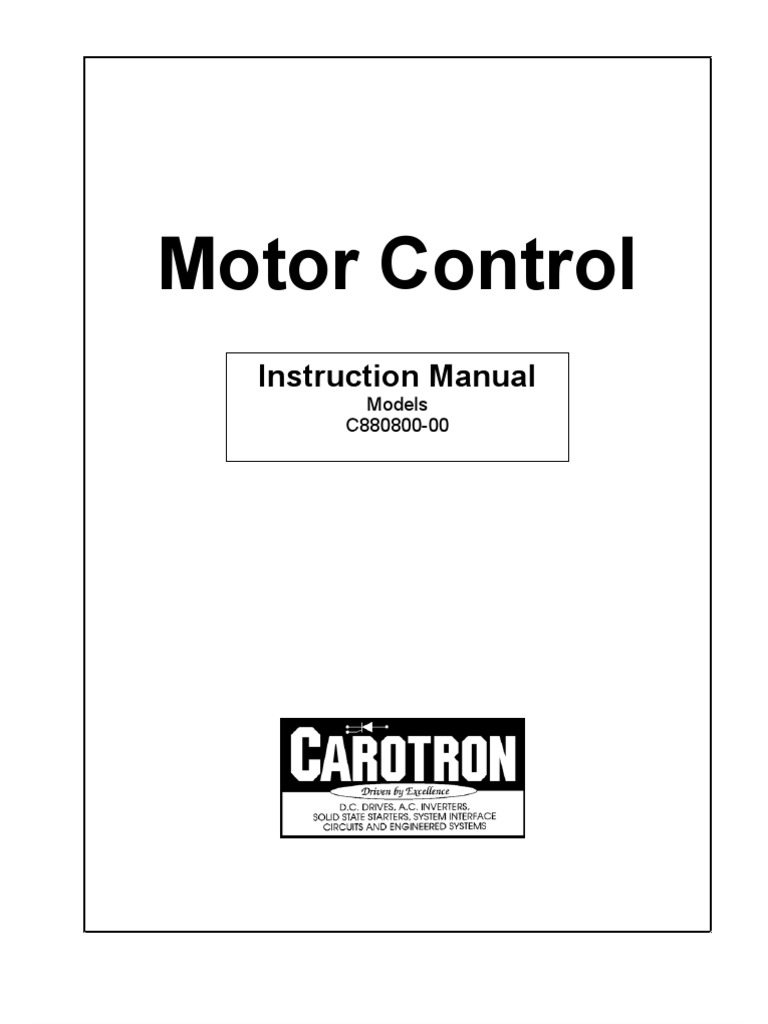 Motor Control: Instruction Manual | PDF | Relay | Amplifier