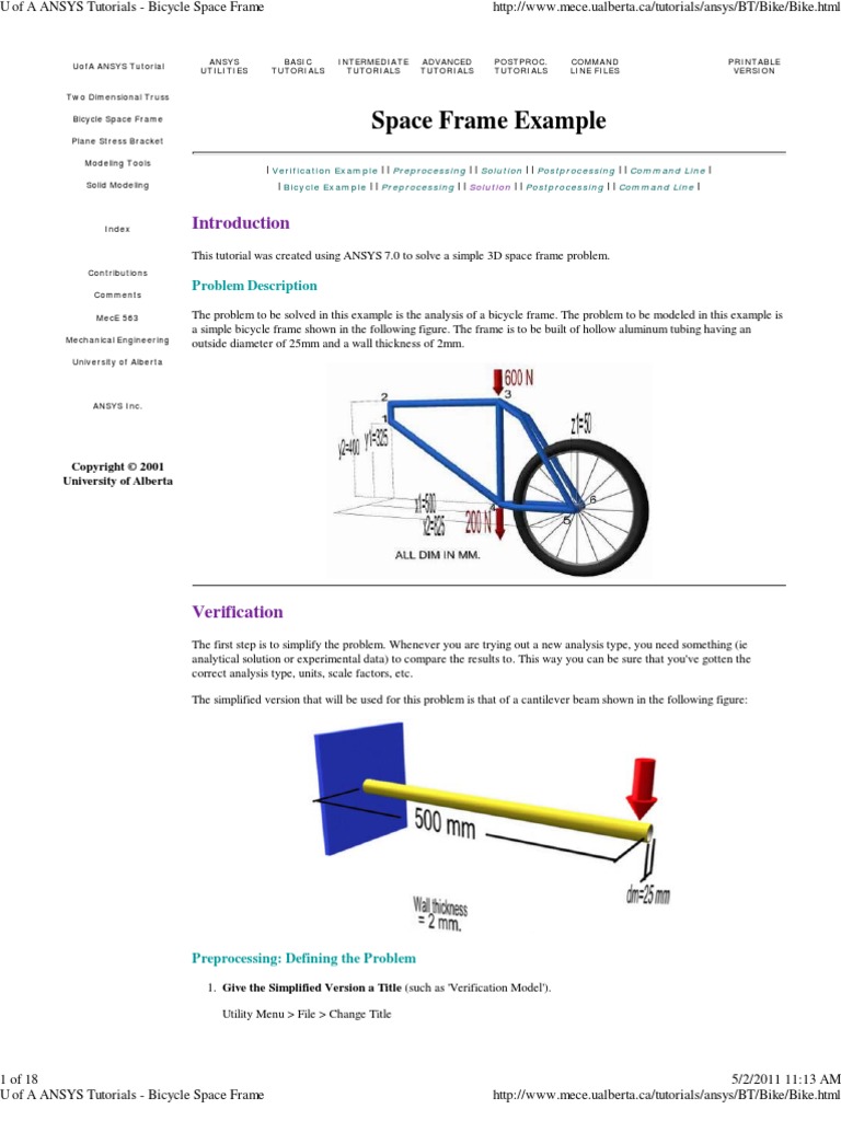 Space Frame Example: Problem Description | PDF | Bending | Graphical User Interfaces